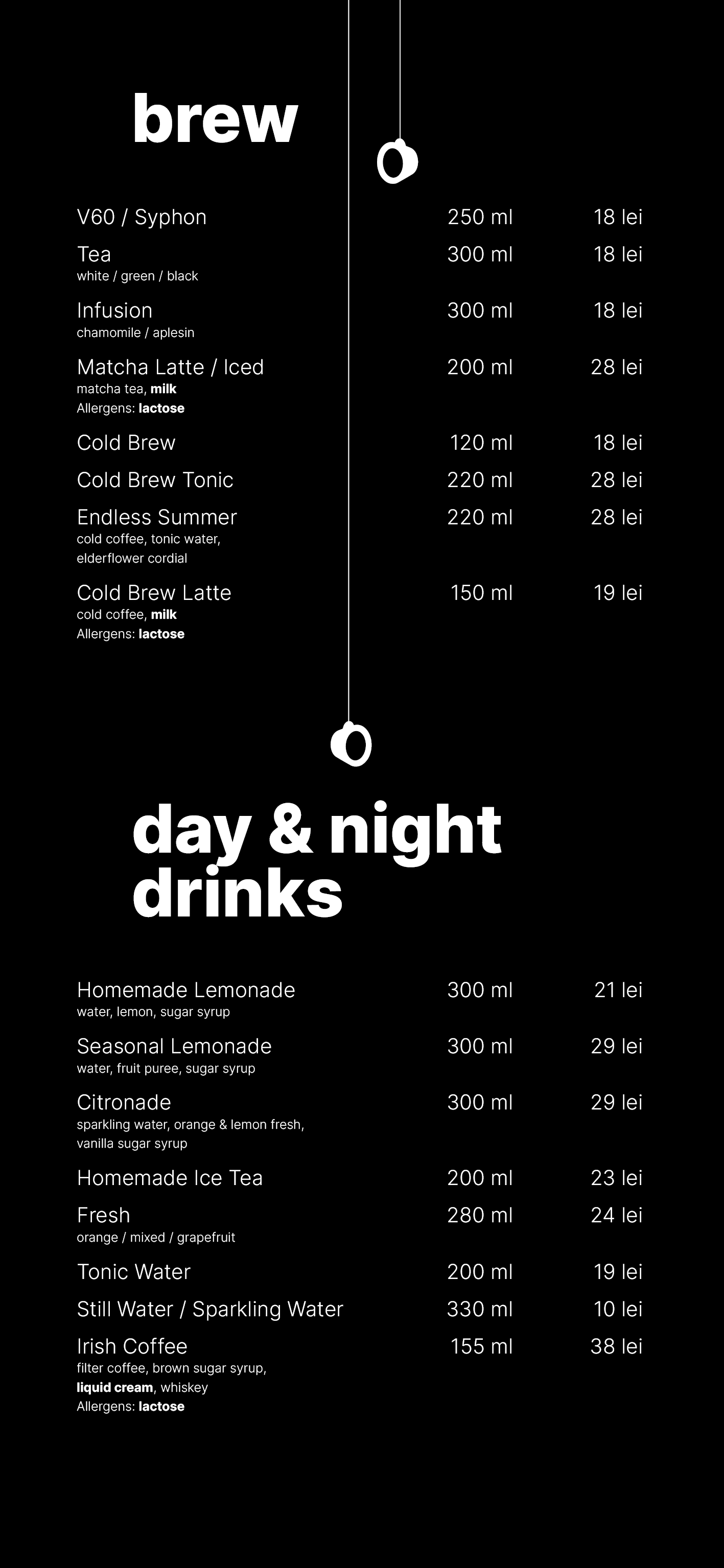 Origo by day – Menu Origo Coffee