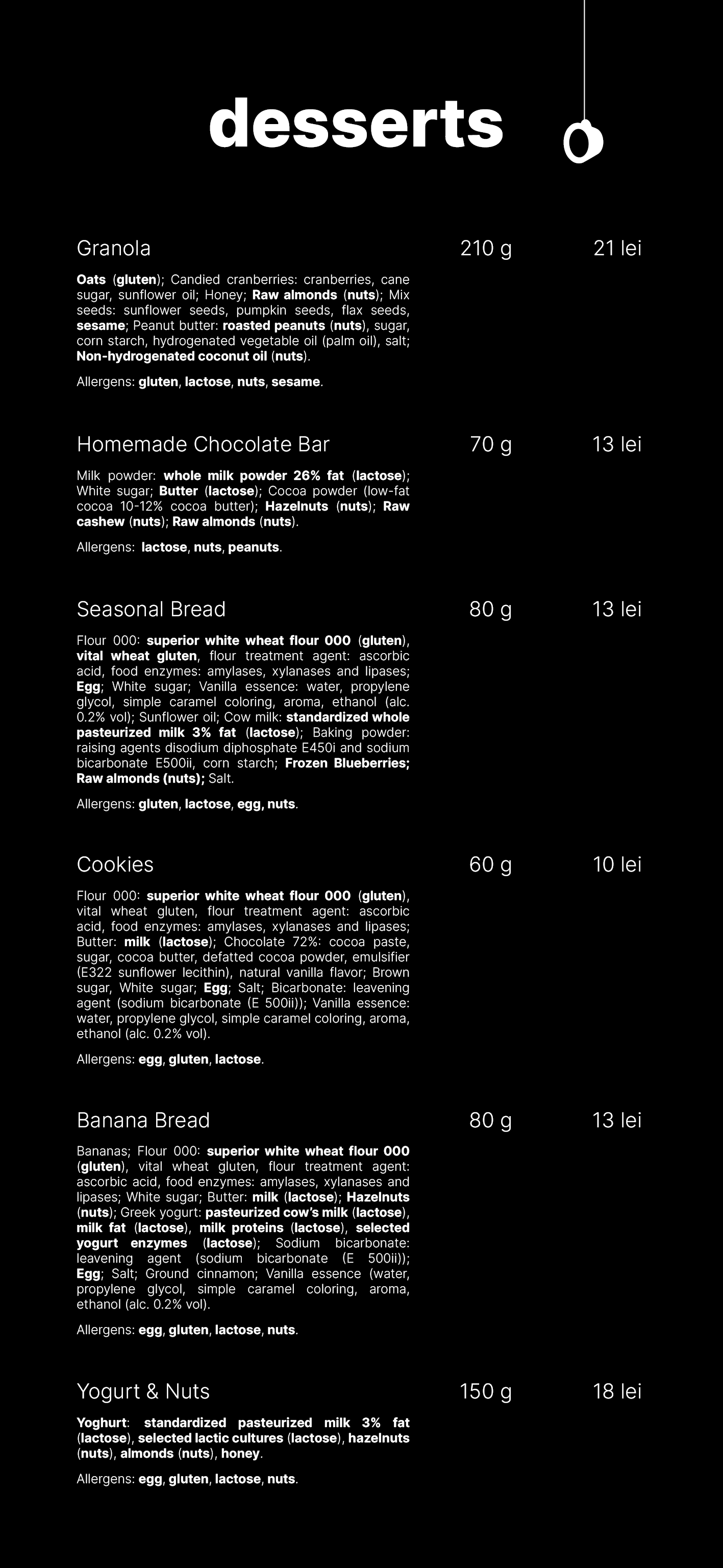 Origo by day – Menu Origo Coffee